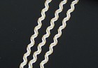 Approx 1/8" / 4mm wide 10-36y White w/ Gold Metallic Ric Rac Trim Curl ...