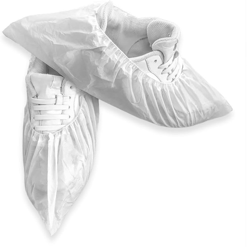 200PCS White Shoes Cover Nonwovens Overshoes Convenient Disposable Flat ...