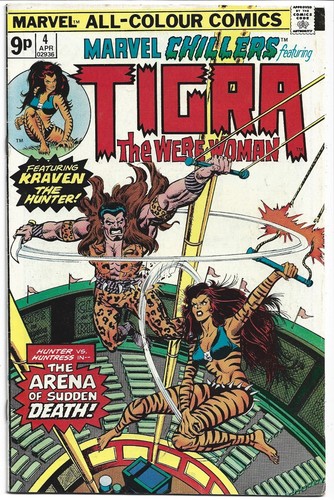 Marvel Chillers #4 - Tigra VS Kraven, 1976, Marvel Comic | eBay