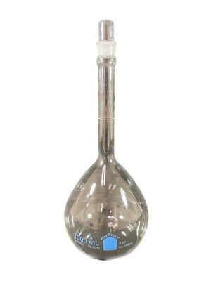 PYREX VISTA 2000mL Class A Volumetric Flask With Glass Stopper #27 ...