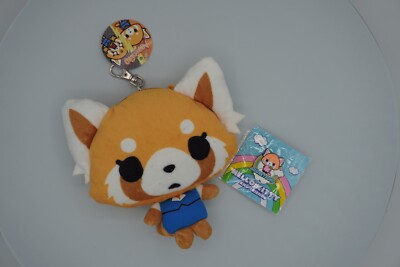 Aggretsuko Plush ID Badge Holder with Key Reel Sanrio Japan With Pin | eBay