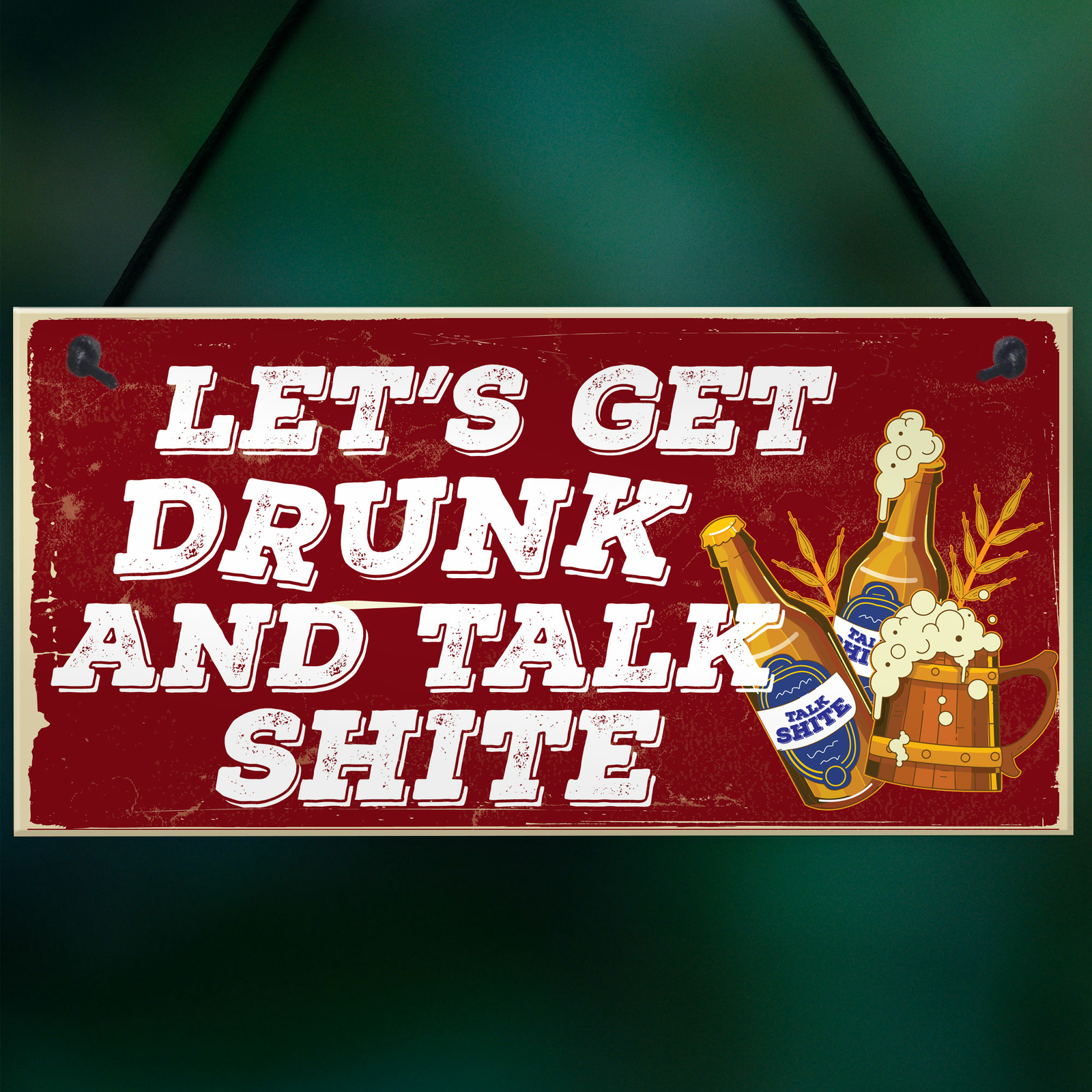 Funny Alcohol Sign Man Cave Home Bar Pub Hanging Plaque Vodka Gin Beer ...