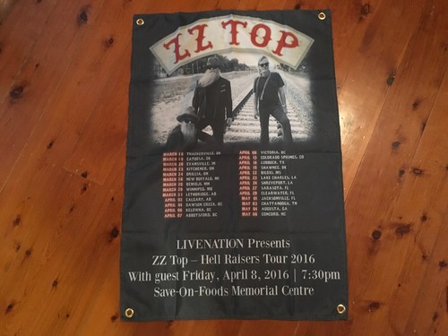ZZ TOP ROCK BAND CONCERT BANNER WALL HANGING MAN CAVE HOME DECOR POSTER ...