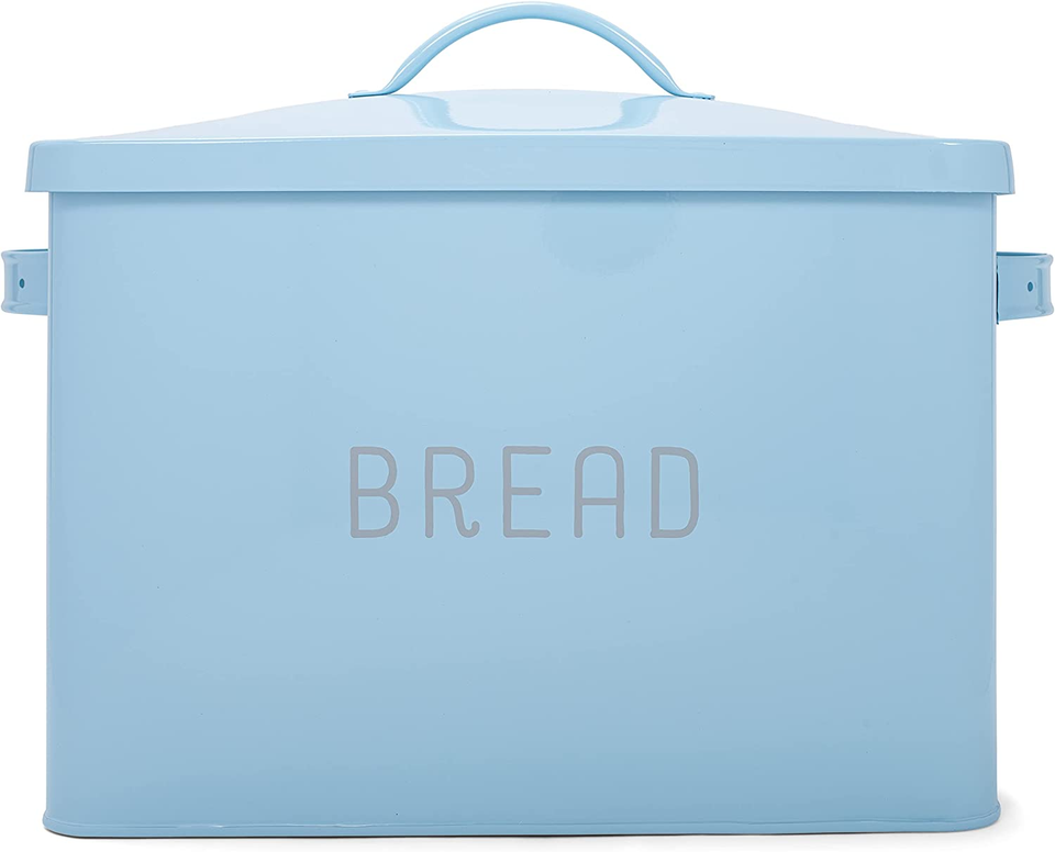 Extra Large Blue 15 X 10 Metal Farmhouse Bread Box - Holds Two ...
