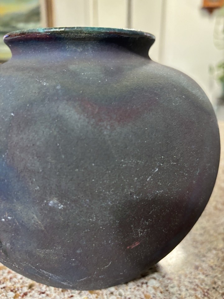 Vintage Dark Studio Pottery Raku Vase signed by the artist | eBay