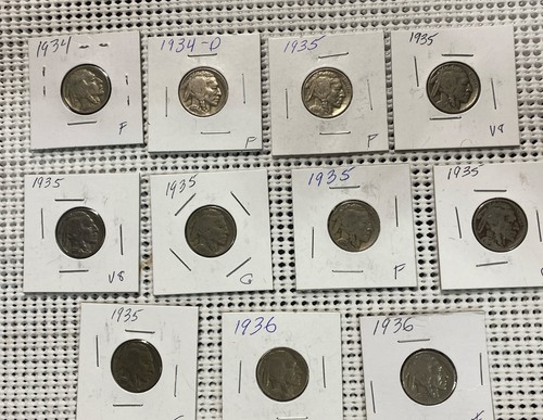 Qty. 11 Buffalo Nickels all dates readable. | eBay