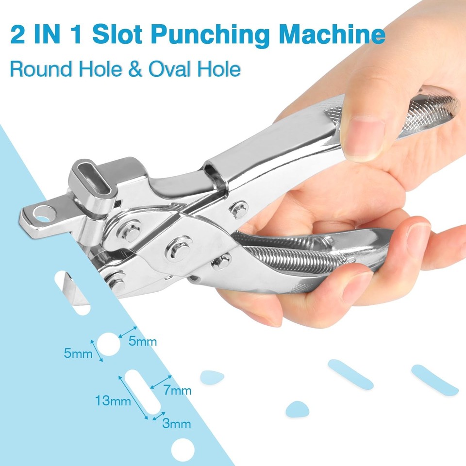 2 in 1 Badge Slot Hole Punch for ID Cards, Heavy Duty Hand Punch Metal ...