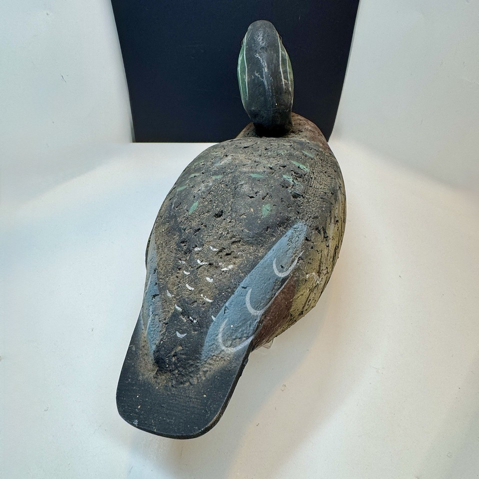 VTG All Original LL Bean Drake Wood Head Cork Body Duck Decoy Glass ...