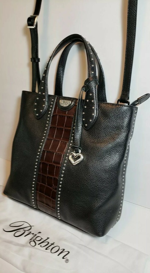 BRIGHTON PRETTY TOUGH JOHNNY TALL STUDDED CROSSBODY HANDBAG TOTE ...