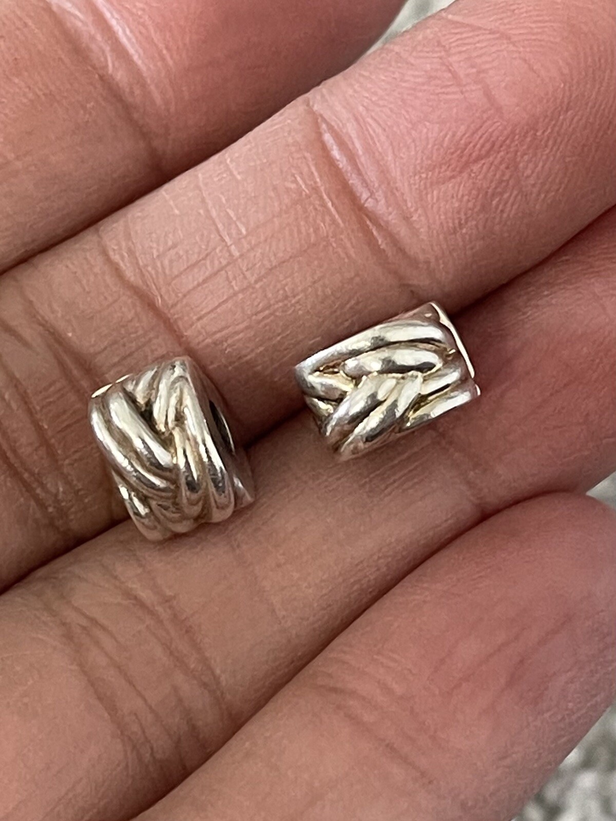 Authentic Pandora Braided Clips Sterling Silver Two Charms Included | eBay