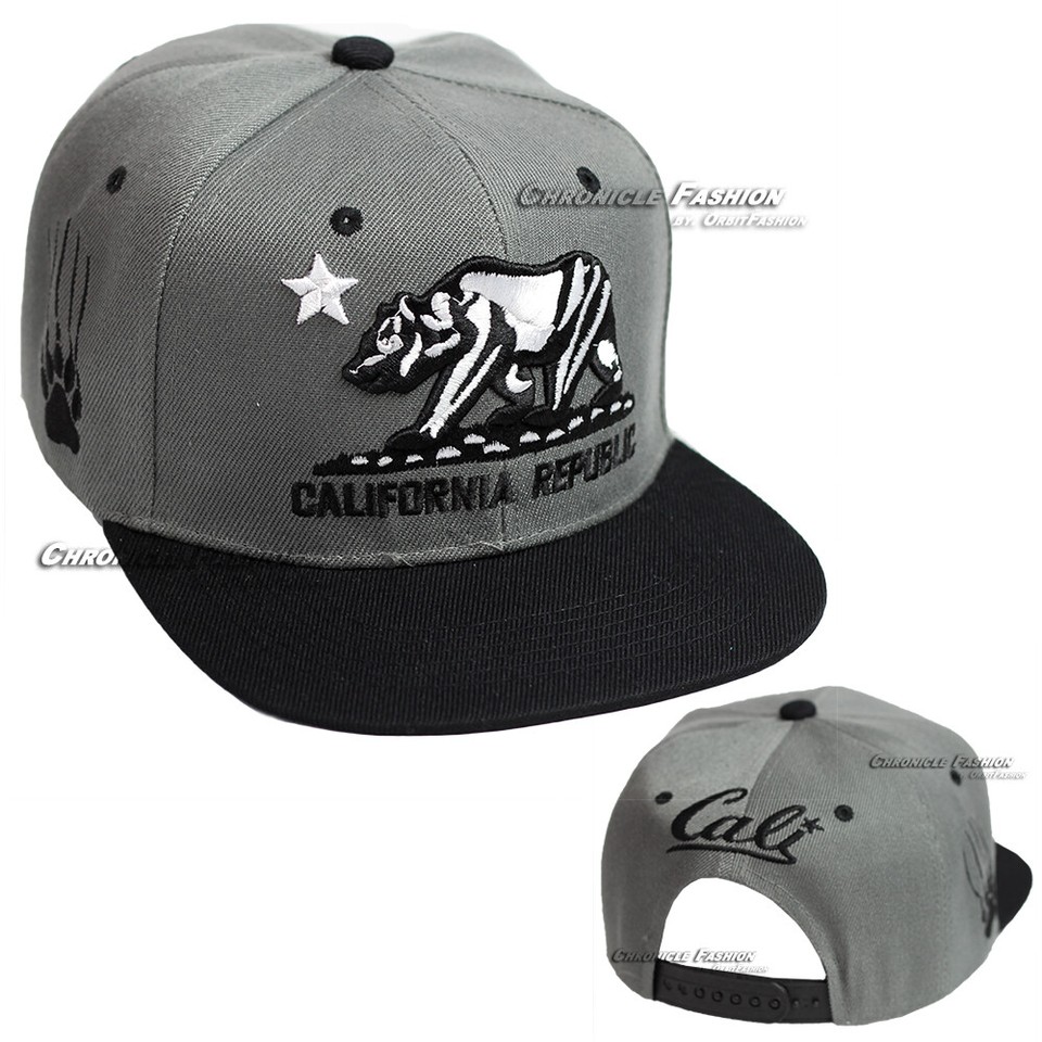 California Republic Baseball Cap Snapback Adjustable Hat Cali Hip Hop ...