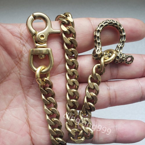 Handmade Solid Brass Bag Wallet Chain Fob Pants Chain Key Chains Length ...
