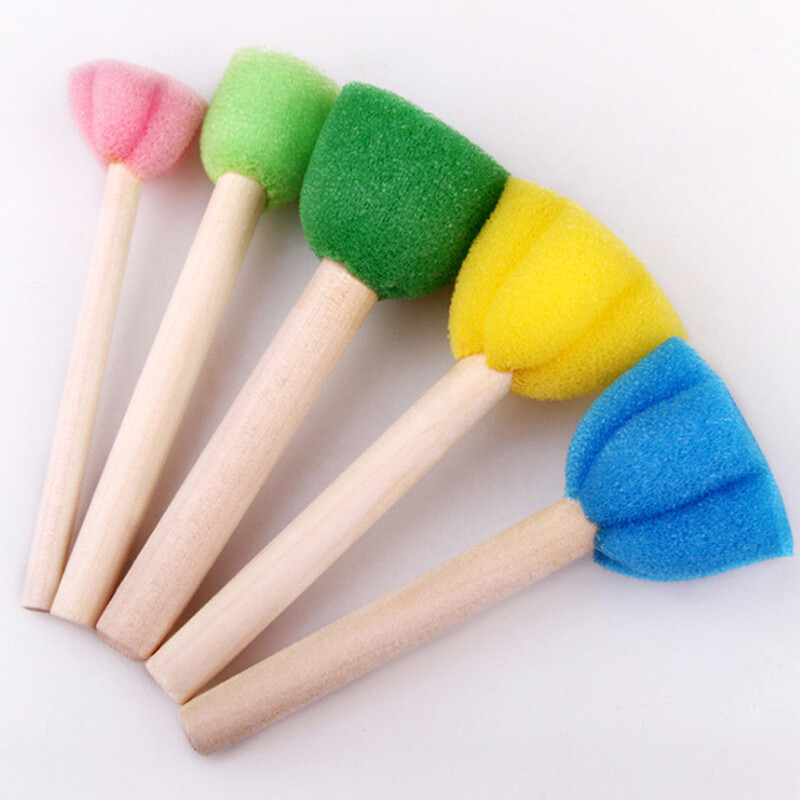 30pcs Sponge Painting Brushes Kit Mini Painting Kit Kid Drawing Brush ...