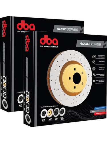 2 x DBA 4000 Cross-Drilled Slotted Disc Brake Rotor 294mm DBA42524XS ...