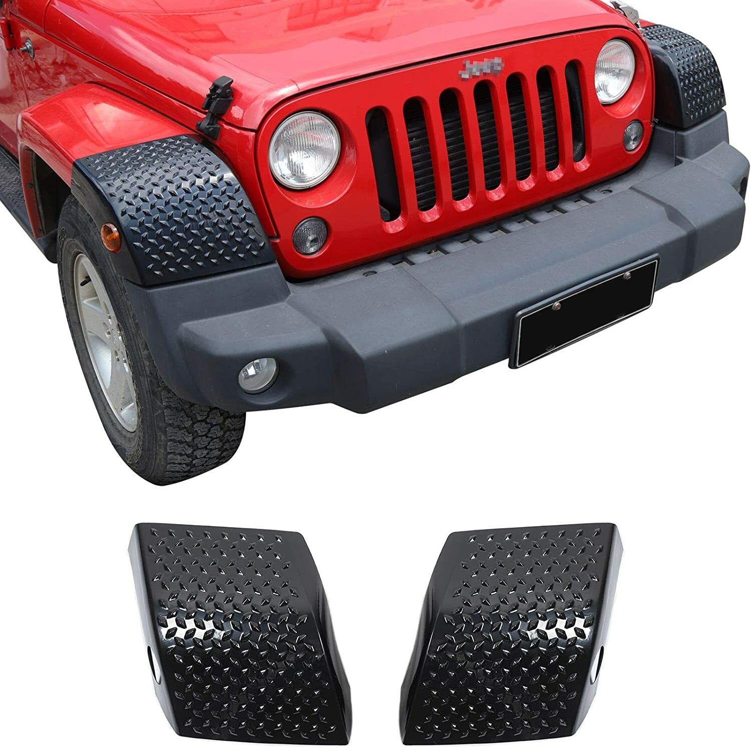 Front Wheel Eyebrow Wrap Angle Decor Cover Trim for Jeep Wrangler JK ...