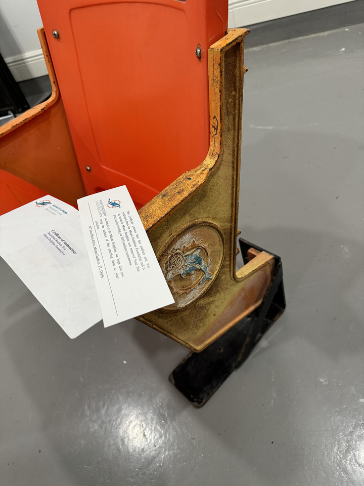 Miami Dolphins Stadium Seat Bench NFL Football Chair Joe Robbie With ...