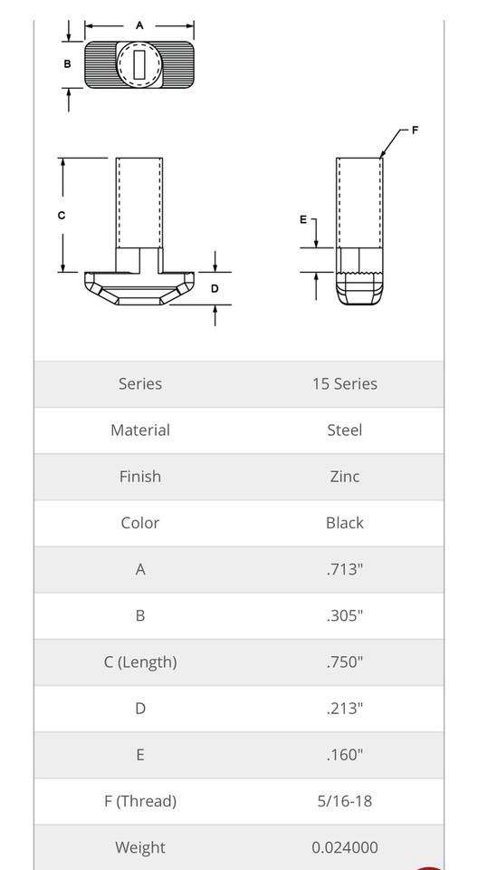 80/20 Drop-In T-Slot Stud T-bolt 5/16-18 x .75" with Nut P/N 3293 | eBay