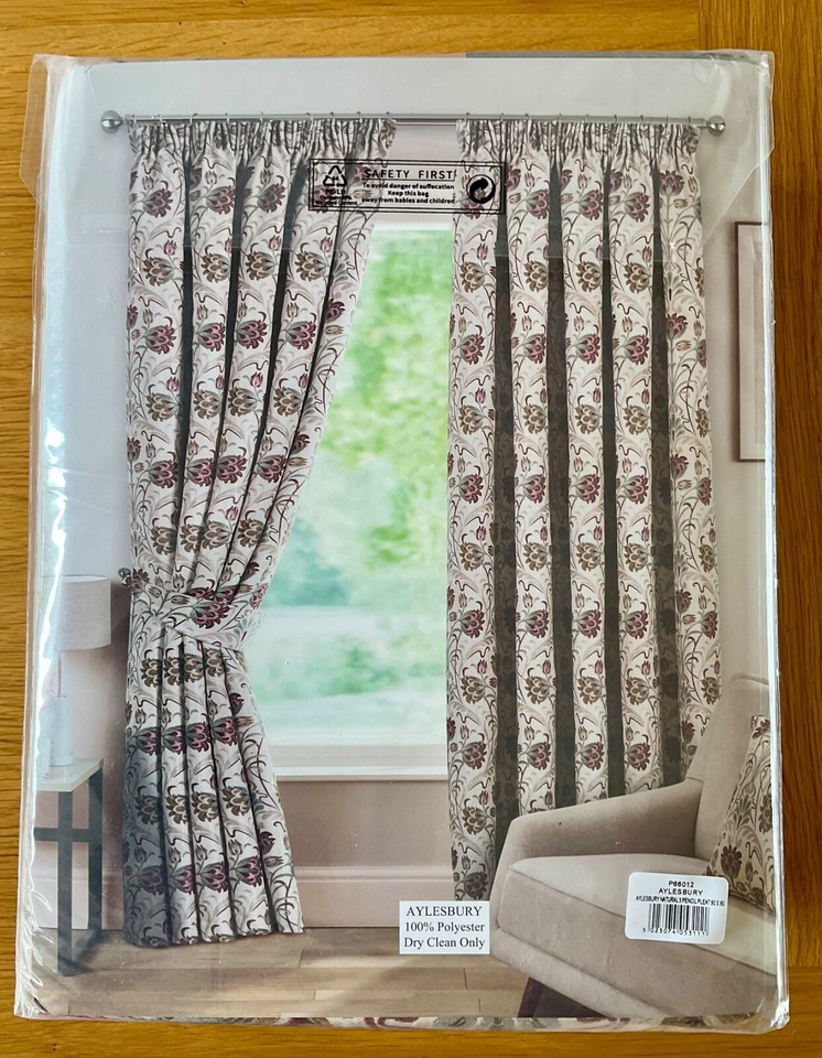 SUNDOUR AYLESBURY JACQUARD FULLY LINED 3" PENCIL PLEAT CURTAINS 90x90, 229x229cm | eBay UK