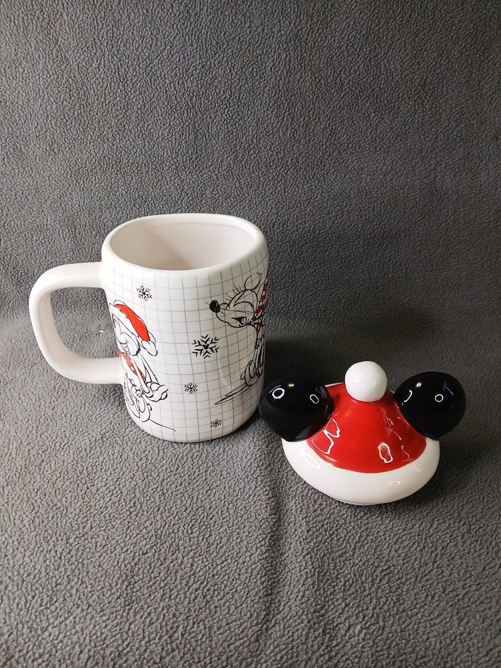 Disney Sketchbook Mickey & Minnie Mouse Lidded Mug's Ears Coffee Cups 2 ...