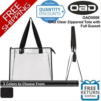 🔥 OAD OAD Clear Zippered Tote With Full Gusset Transparent PVC OAD5006 | eBay