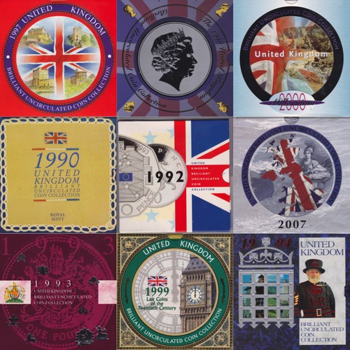 1982 - 2008 Brilliant Uncirculated Coin Year Sets BU British Pack set ...