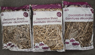 Voila Decorative Shred 3pk Bundle 1.8 oz each Brown Great For Gifts ...