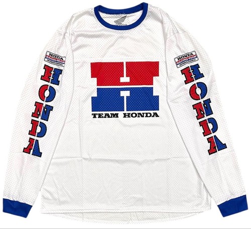 Honda Racing Team Men's Alpha White Long Sleeve Crewneck Mesh Jersey ...