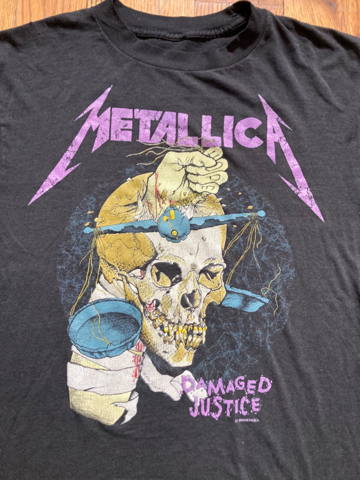 Vintage Metallica Damaged Justice Tour Shirt Large 19… - Gem