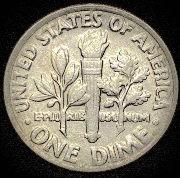1985-D Roosevelt Dime Error - Struck Through Grease (Obv)+ Broadstruck ...