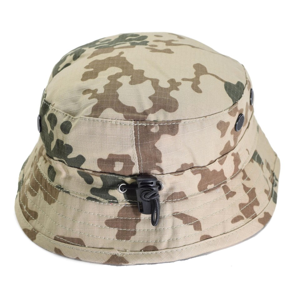 TACGEAR German Army style bucket cap boonie hat desert flecktarn camo ripstop | eBay