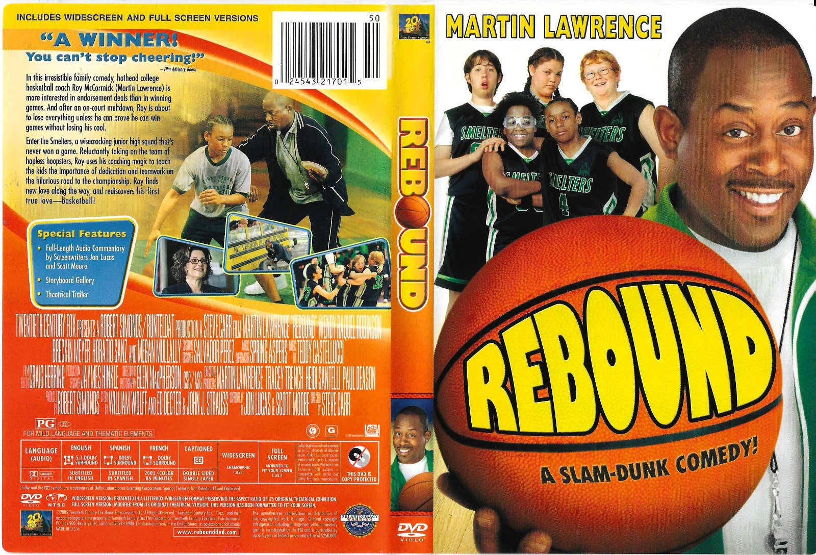REBOUND A SLAM DUNK COMEDY starring MARTIN LAWRENCE DVD w/FREE SHIPPING ...