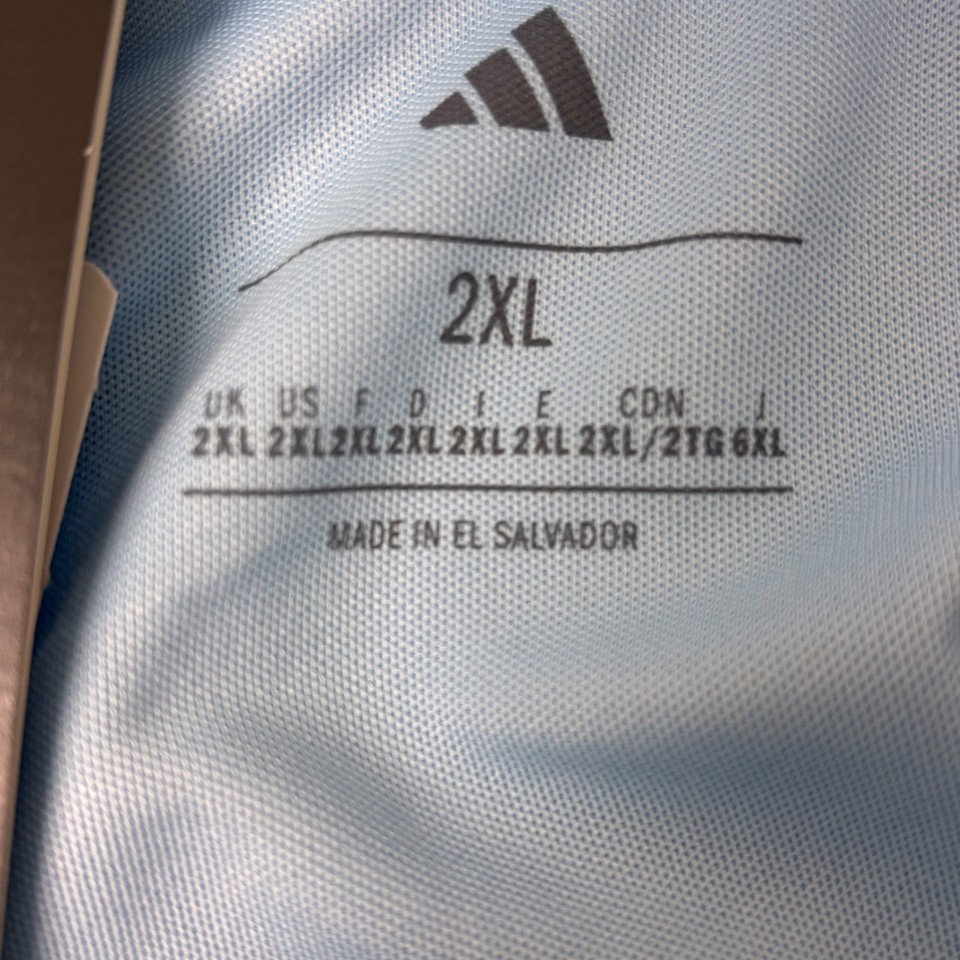 Adidas Performance Mens 2XL Sky Blue Golf Pollo Shirt NEW IU4435 ...