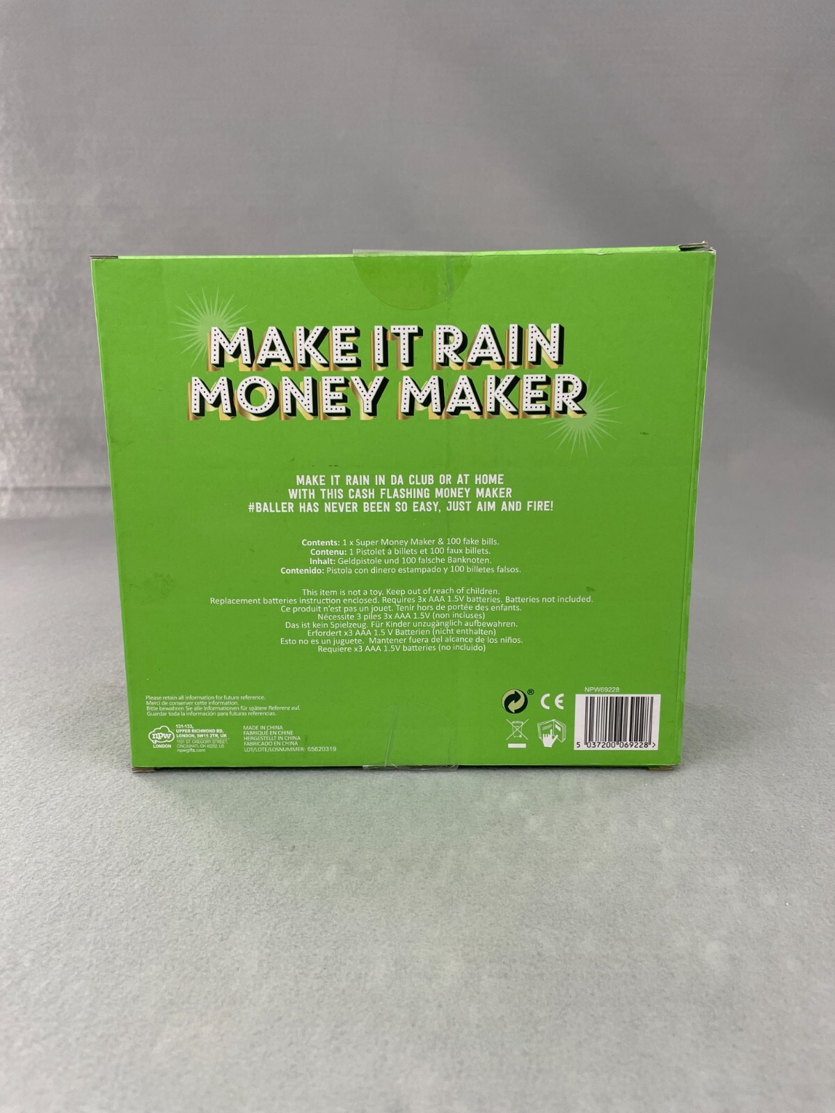 NPW Make It Rain Money Shooter - Dollar Bill Novelty Cash Blaster Gun ...