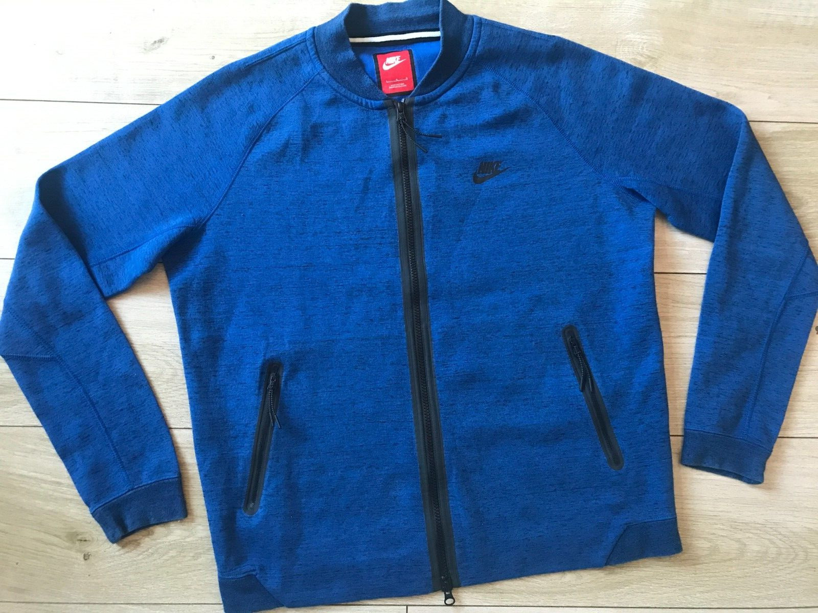 Mens BLUE NIKE TECH FLEECE TRACKSUIT TOP Jacket (L) - Gem