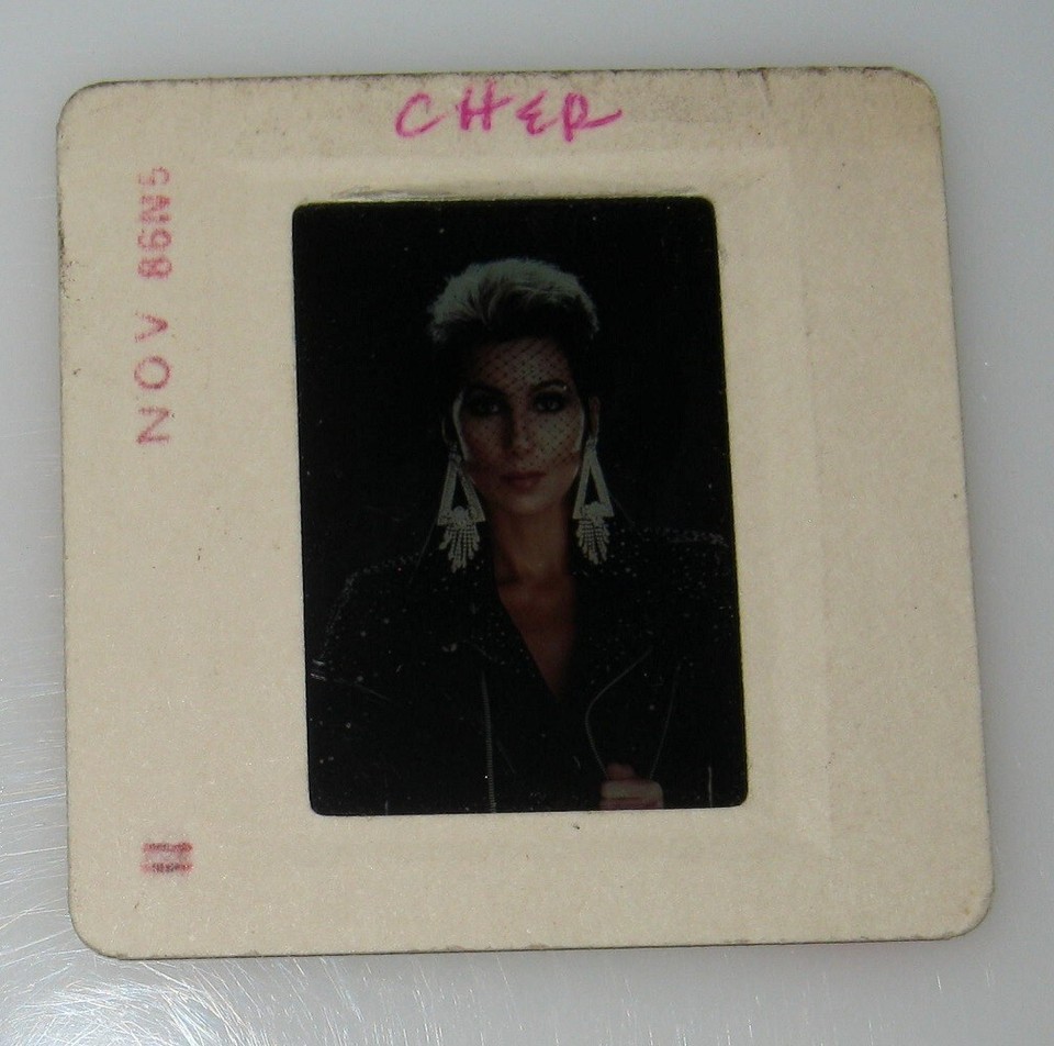 Original 1986 Magazine Archive 35mm Publicity Slide CHER OUTRAGEOUS ...