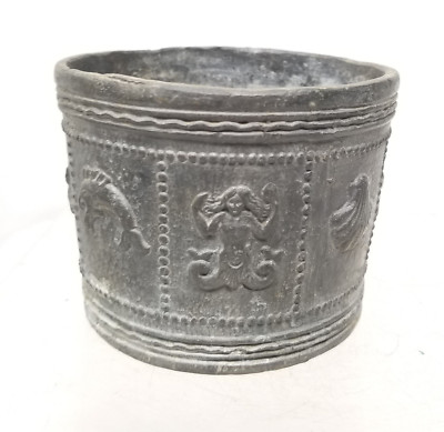 Antique Finely Cast Pewter or Lead Cup Mortar Mythical Creatures ...