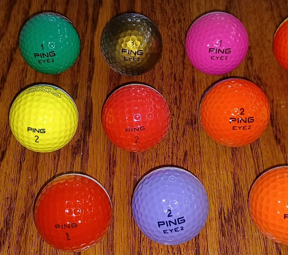 LOT OF 14 Ping Eye 2 Golf Balls NEW Condition Two Color Balls ESTATE ...