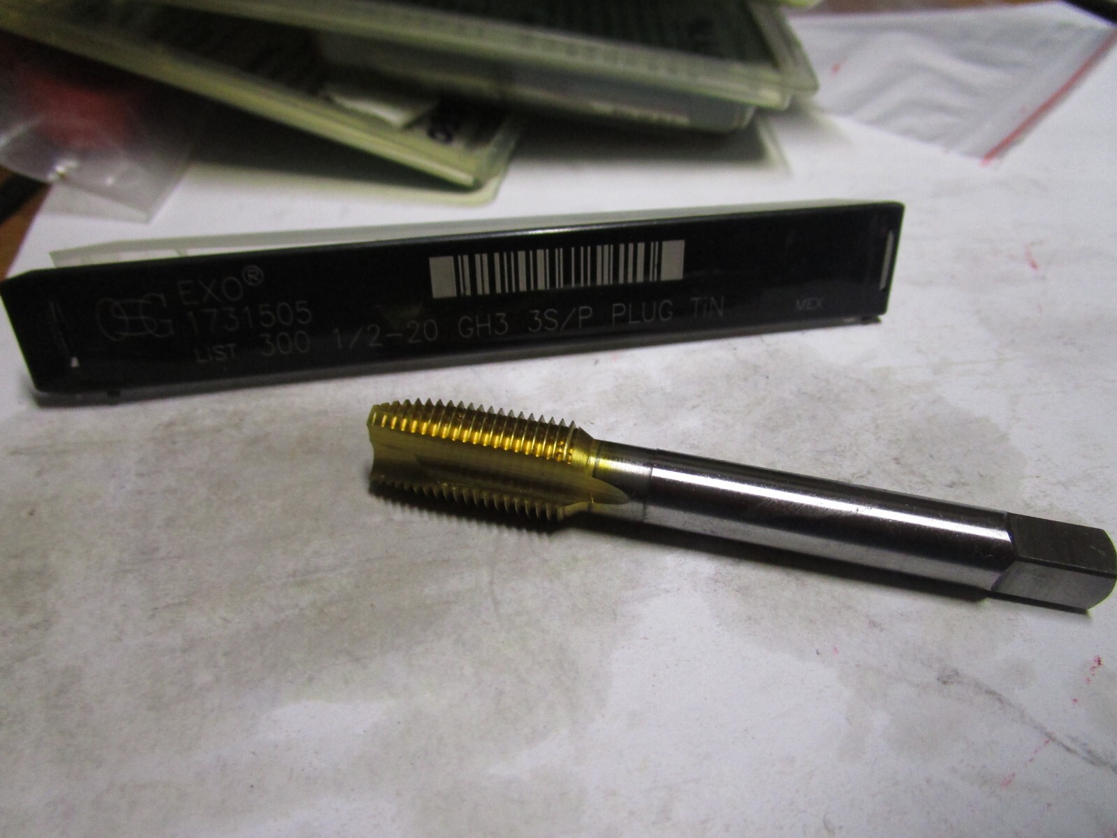 1/2-20 x 3-3/8"OAL TiN Finish HSSE Spiral Point H3 EXOTAP VA-3® UNF ...