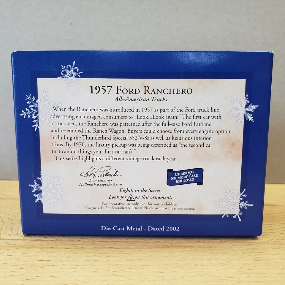 Hallmark Keepsake Ornament 1957 Ford Ranchero All-American Trucks | eBay