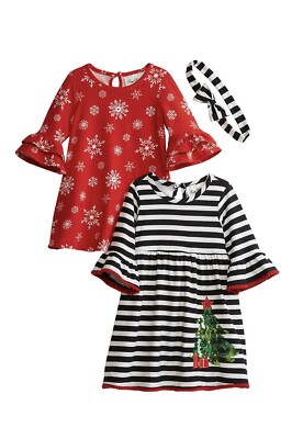 Baby Girl 2 Pack Snowflake Tree Dresses | eBay