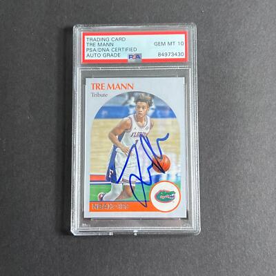 2021 Panini Hoops Draft Picks #71 Tre Mann Signed AUTO 10 PSA Slabbed ...