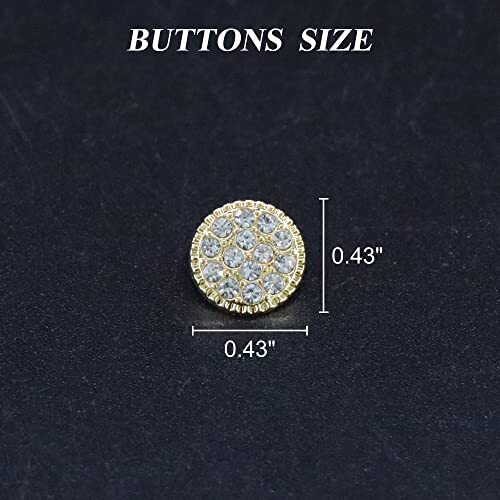 20 Pcs Gold Rhinestone Buttons 11MM Crystal Embellishments Button-5 ...