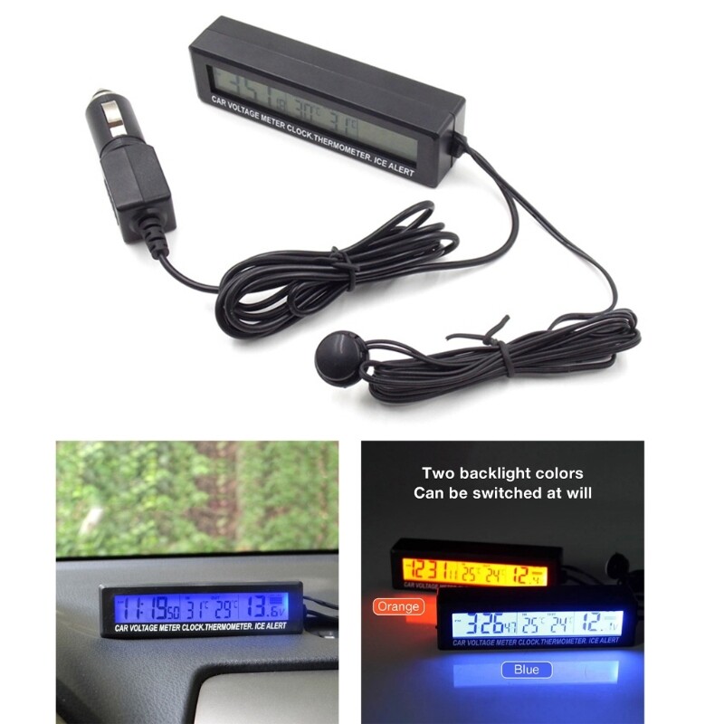 Car Electronic Clock Time Led Digital Display Voltmeter | eBay