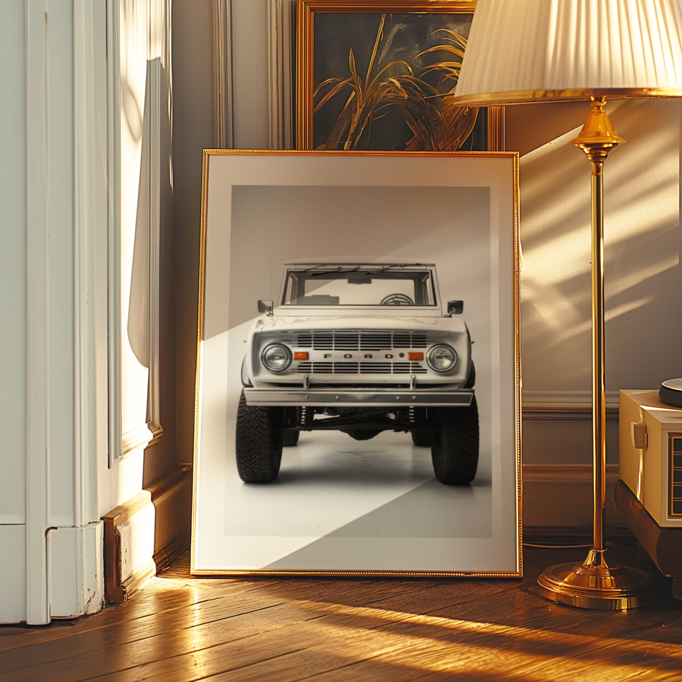 Vintage Ford Bronco Print, Classic Car Poster for Man Cave, Retro ...