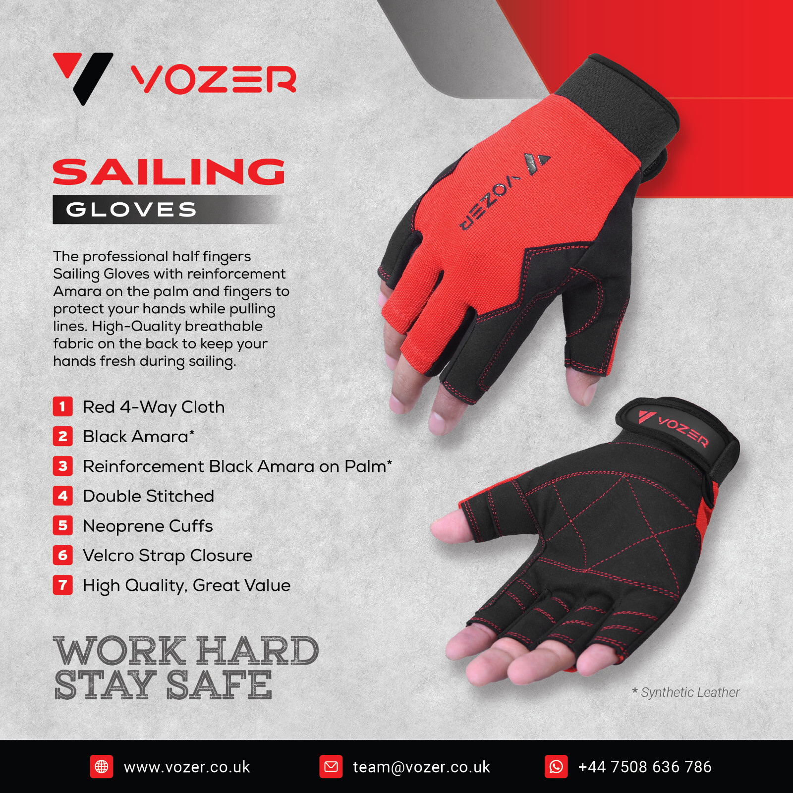 Premium Amara Leather SAILING GLOVES/YACHTING GLOVES/BOAT ROPE GLOVES/CUT FINGER | eBay UK