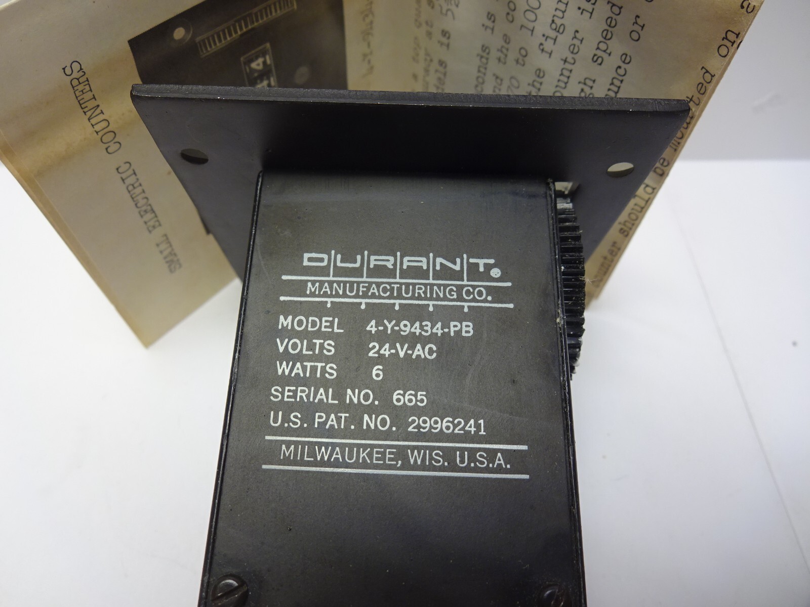 DURANT 4-Y-9434-PB / 24 VAC 6 WATT / PRECISION COUNTER / NEW WITH BOX ...