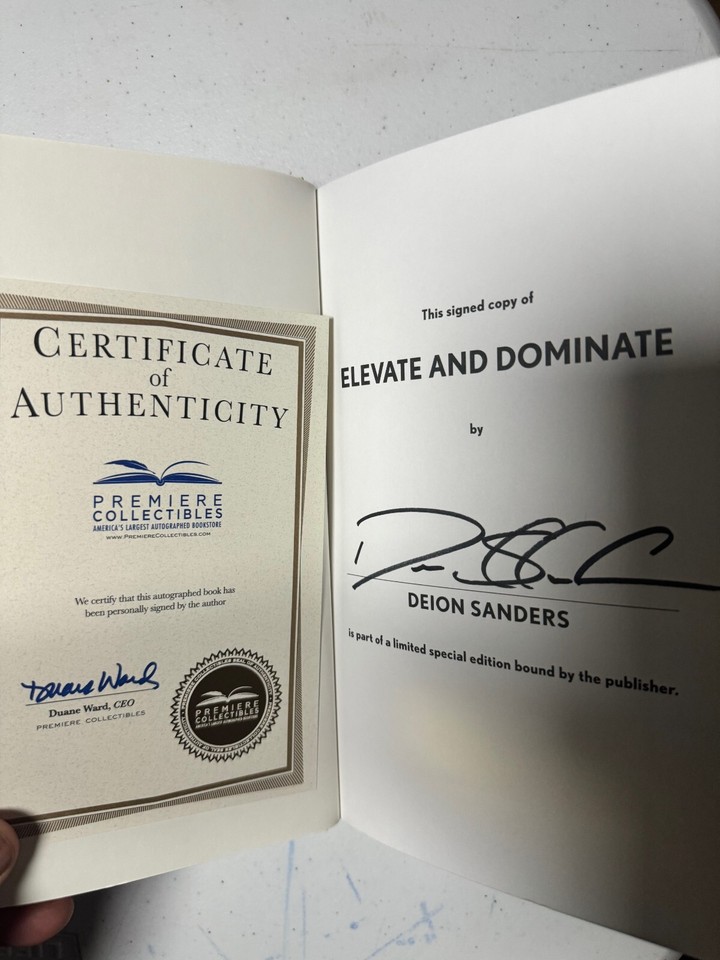 Deion Sanders Signed 1st Edit Hardcover Book Elevate and Dominate 21 ...