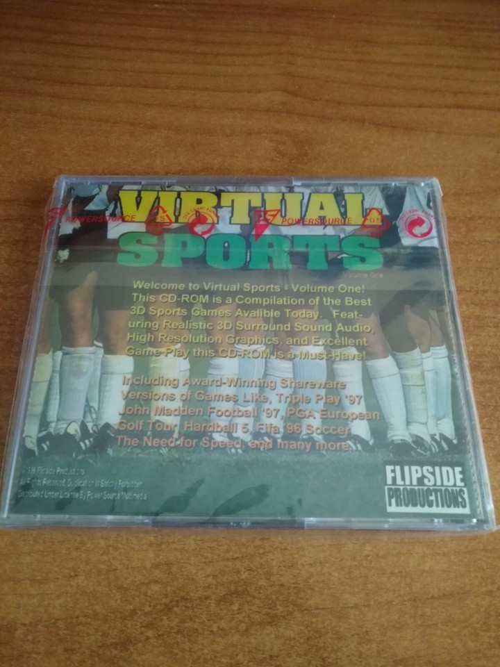 VIRTUAL SPORTS CD PC GAME NEW SEALED 1996 SOCCER GOLF NEED FOR SPEED 3D ...