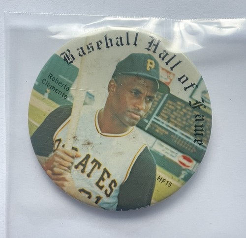 VINTAGE BASEBALL HALL OF FAME Pin Button ROBERTO CLEMENTE PITTSBURGH ...