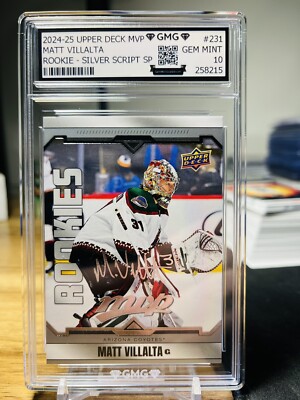 2024-25 Upper Deck MVP Matt Villalta Rookie SP GMG Graded 10 Gem Mint 💎 ...